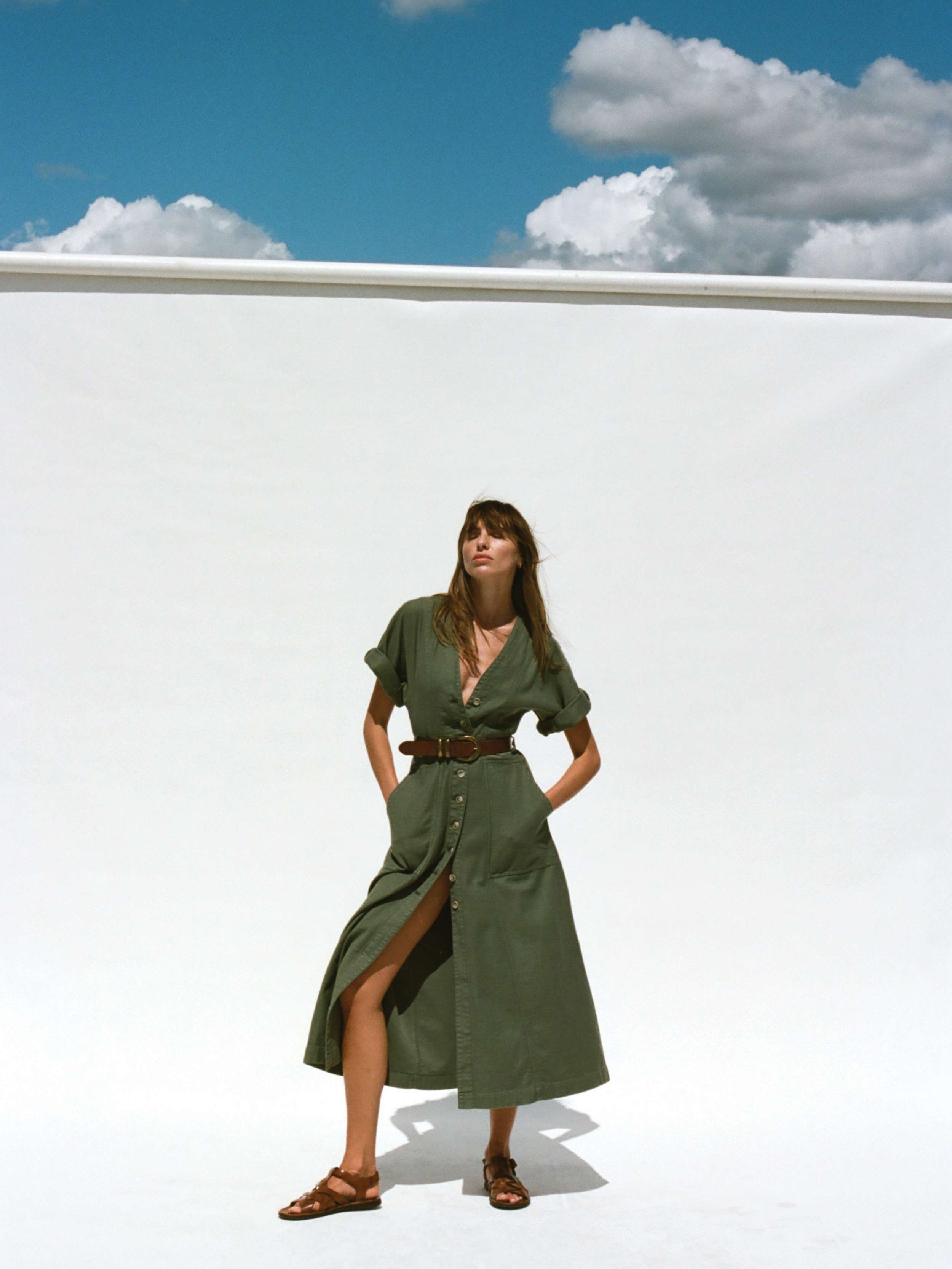 Soft Stretch Camille Dress - Moss