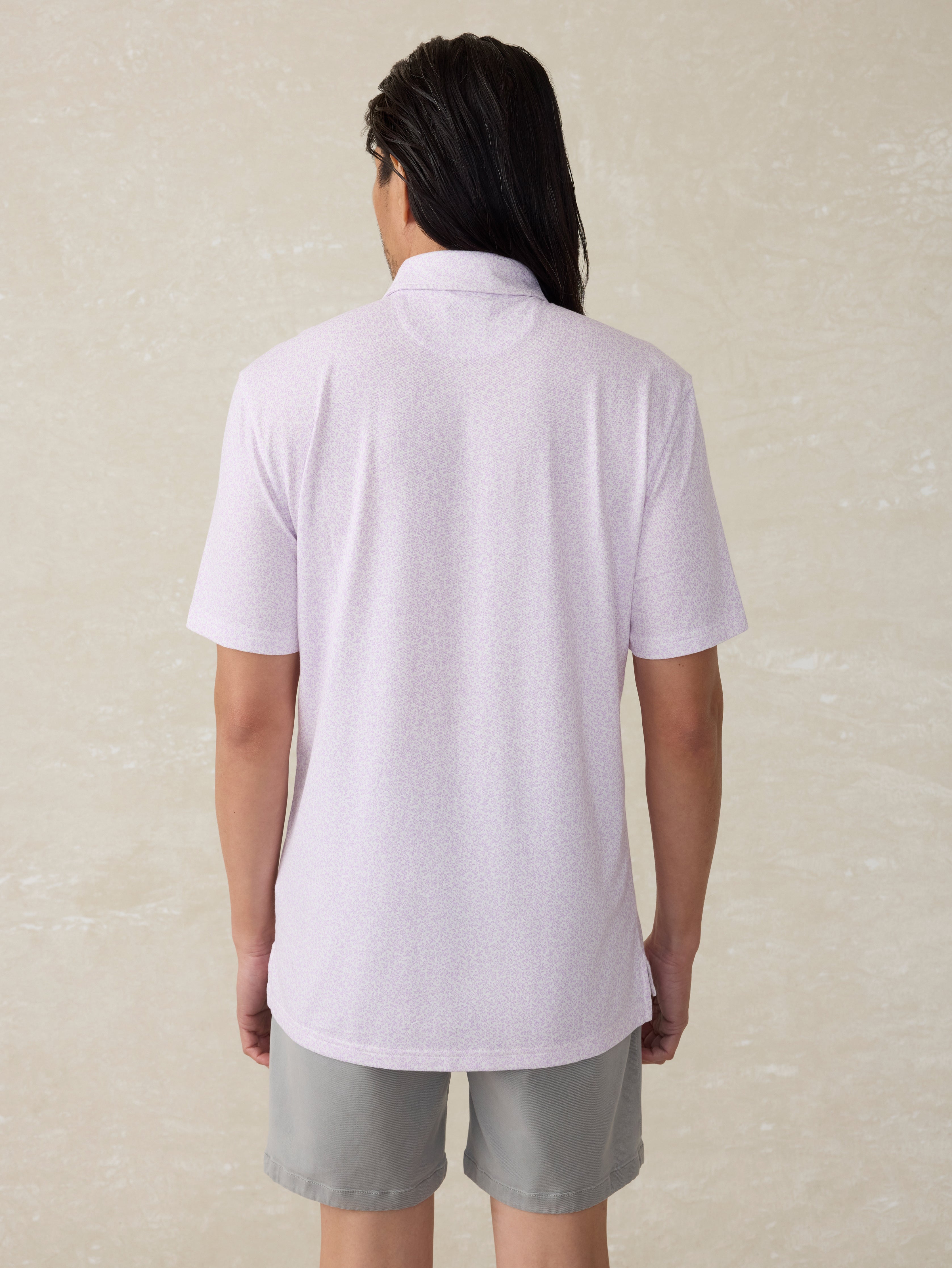 Short-Sleeve Movement™ Pique Polo - Lilac Summer Vines
