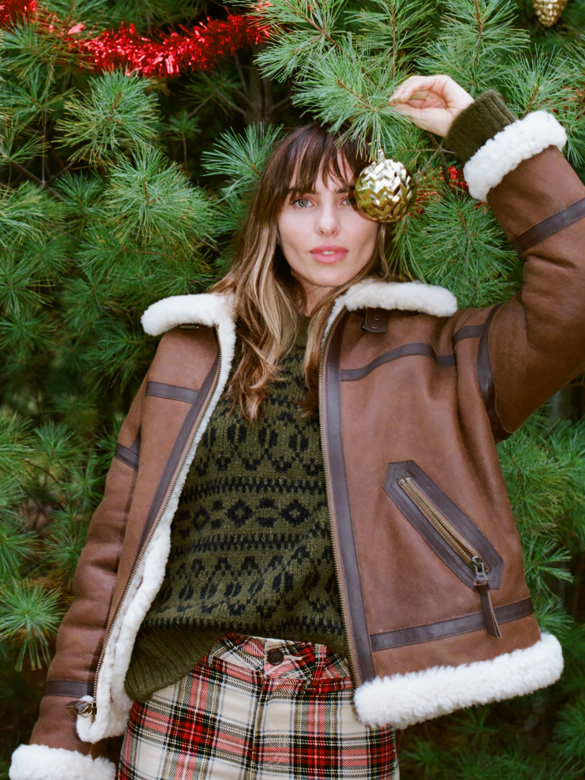 Sedona Shearling Flight Jacket - Brown