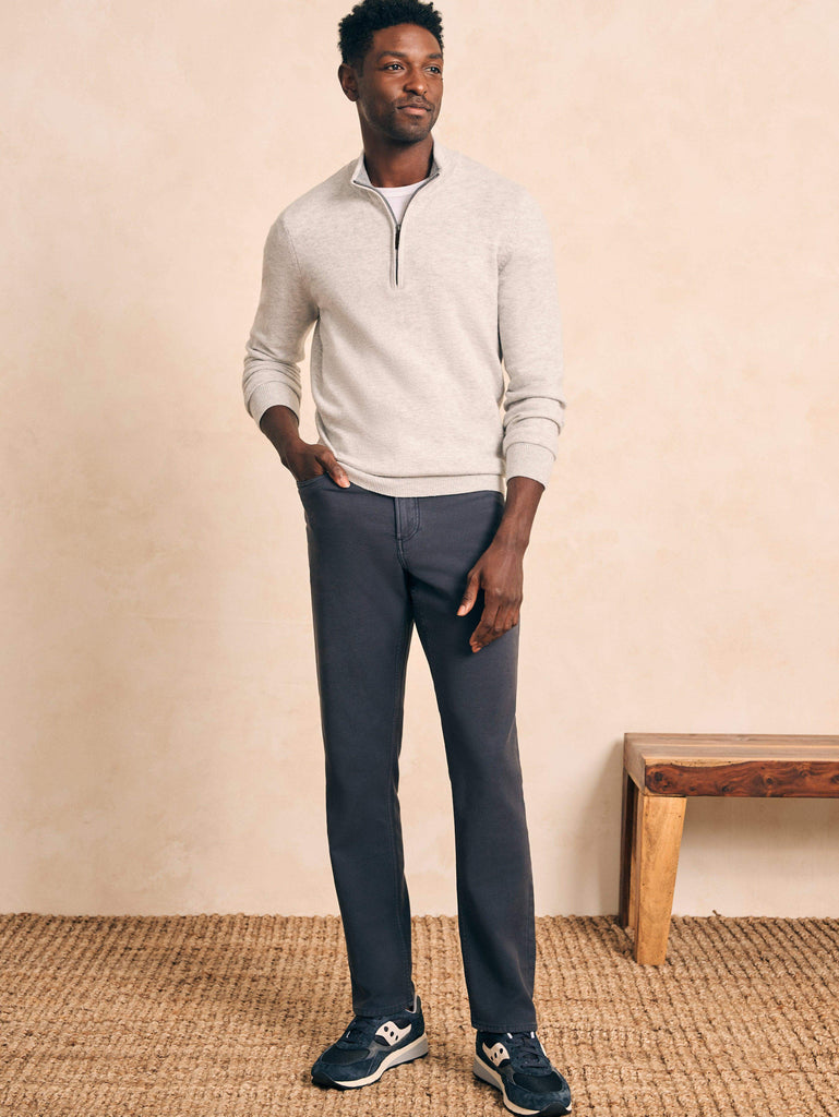 Stretch Terry 5-Pocket Athletic Fit Pant - Navy | Faherty Brand