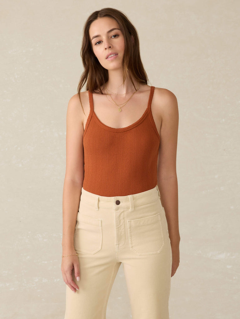 Pacific Pointelle Tank - Gingerbread | Faherty Brand