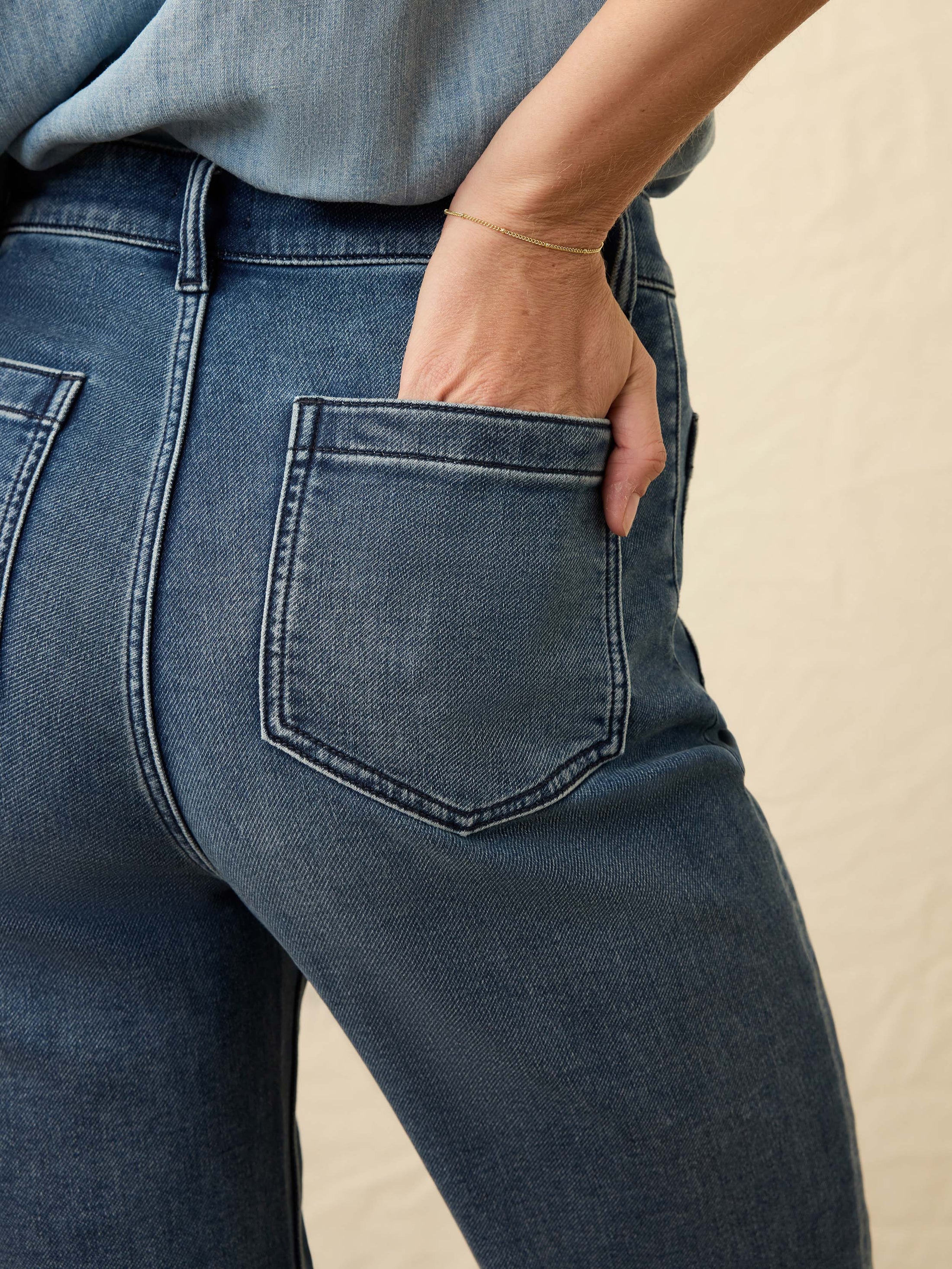 Stretch Terry Patch Pocket Pant - Riverton Wash