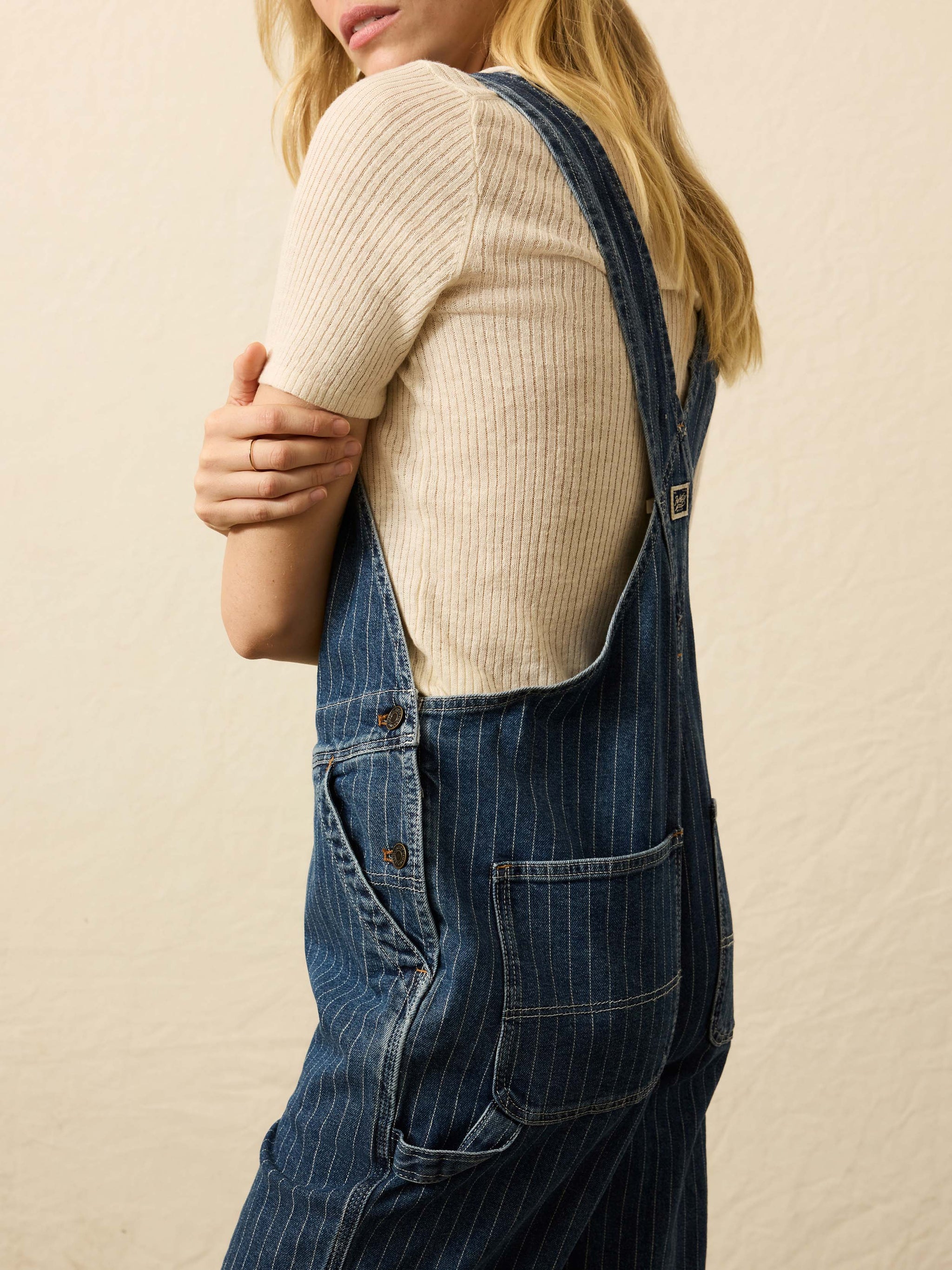 Denim Riveter Overall - Dusk Stripe Wash
