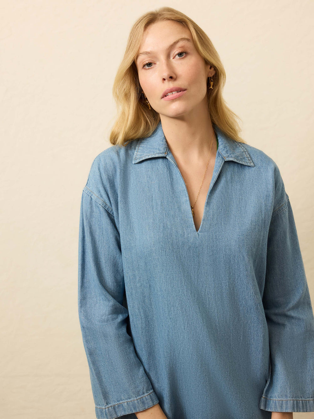 Linen Denim Sail Away Dress - Bluecrest Wash