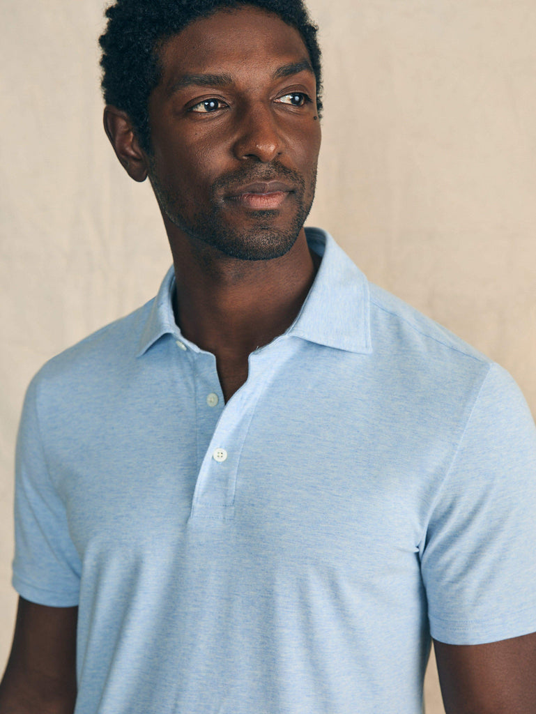 Movement™ Short-Sleeve Polo Shirt - Cardiff Blue Heather | Faherty Brand