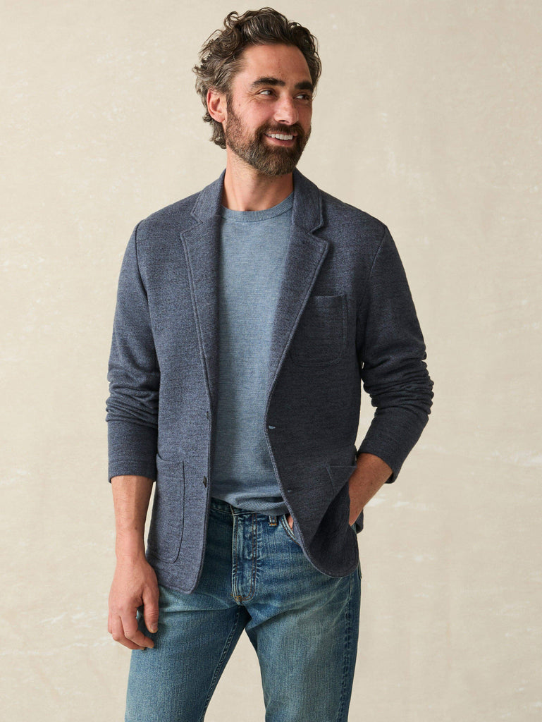Inlet Knit Blazer (Tall) - Deep Navy Melange | Faherty Brand