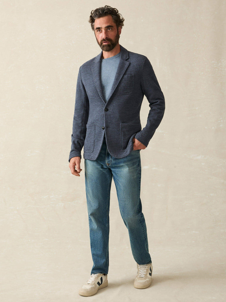 Inlet Knit Blazer (Tall) - Deep Navy Melange | Faherty Brand