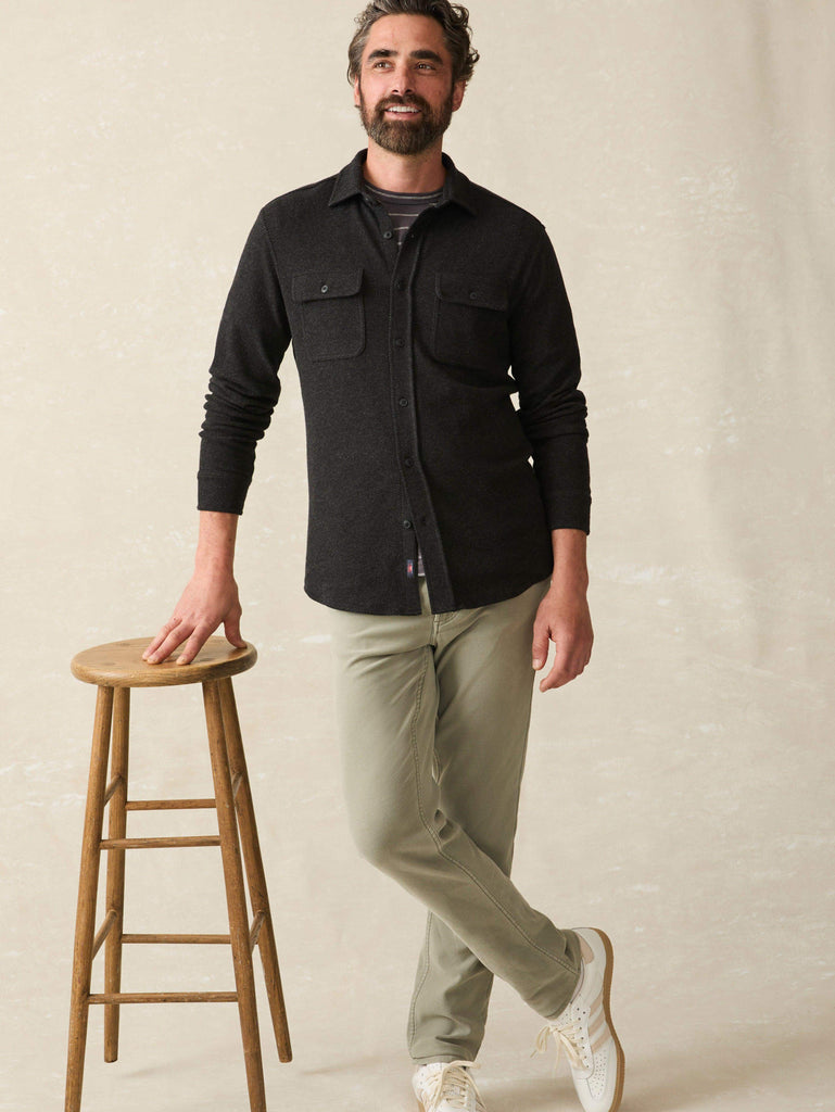 Legend™ Sweater Shirt - Heathered Black Twill | Faherty Brand