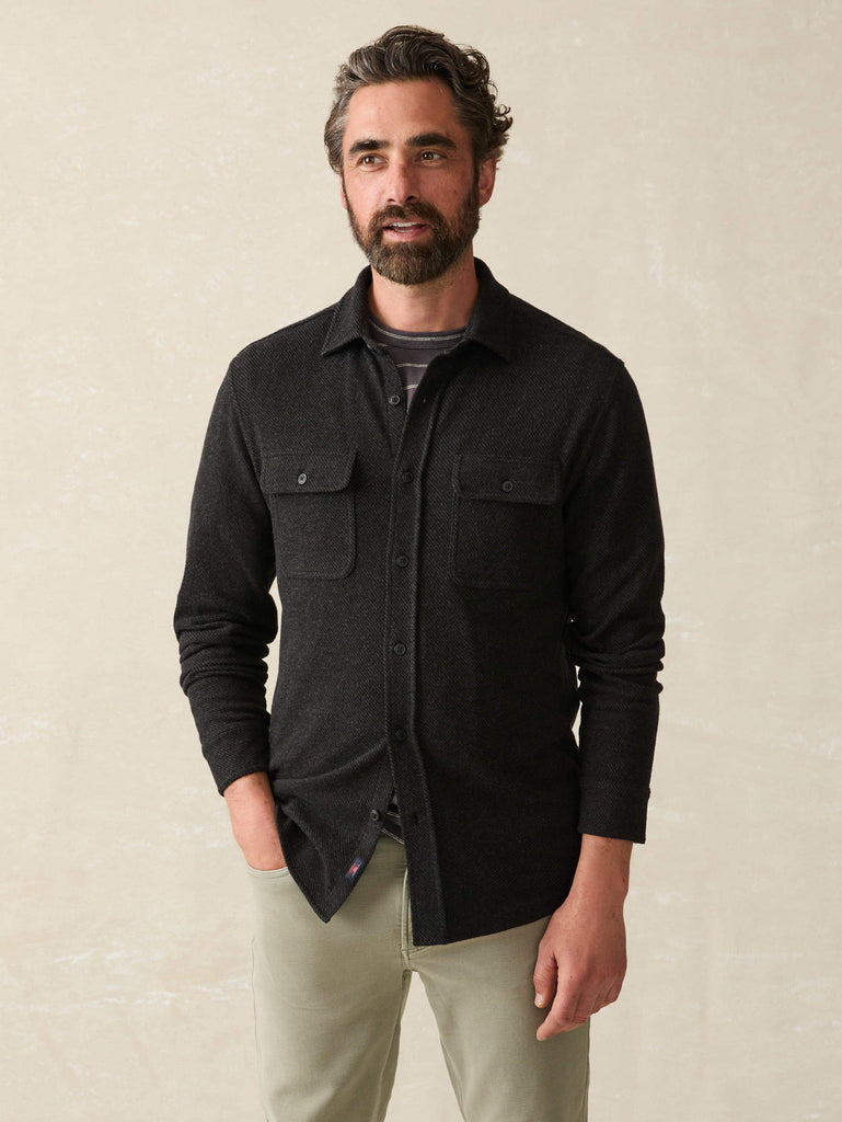 Legend™ Sweater Shirt - Heathered Black Twill | Faherty Brand