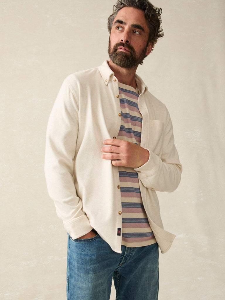 Legend™ Sweater Shirt (Single Pocket) - Off White | Faherty Brand