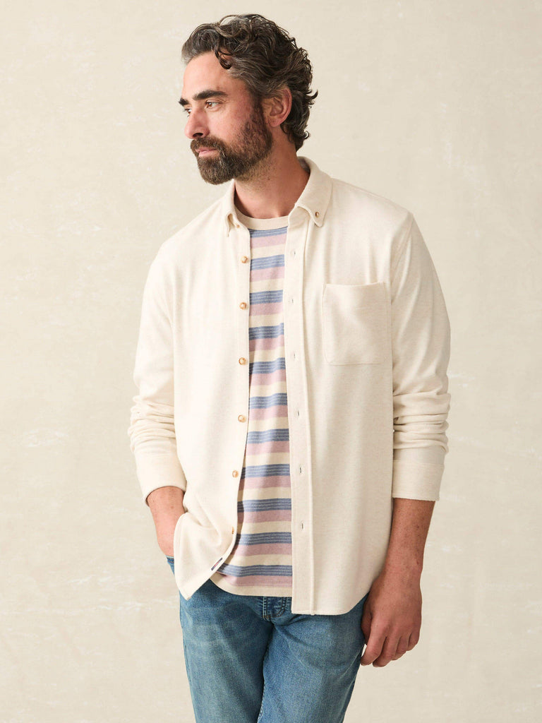 Legend™ Sweater Shirt (Single Pocket) - Off White | Faherty Brand