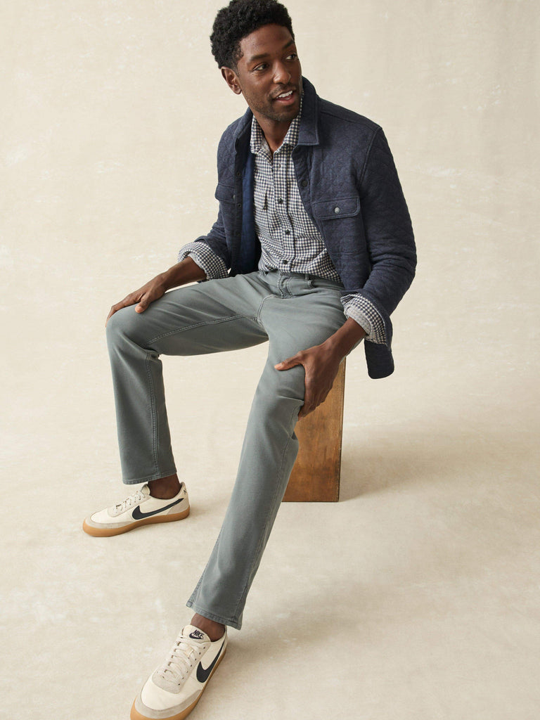 Stretch Terry 5-Pocket Athletic Fit Pant - Slate | Faherty Brand