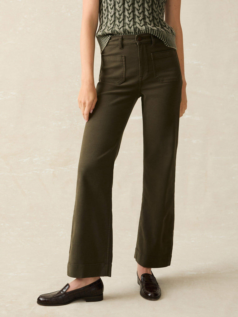 Stretch Terry Patch Pocket Pant - Forest Olive | Faherty Brand