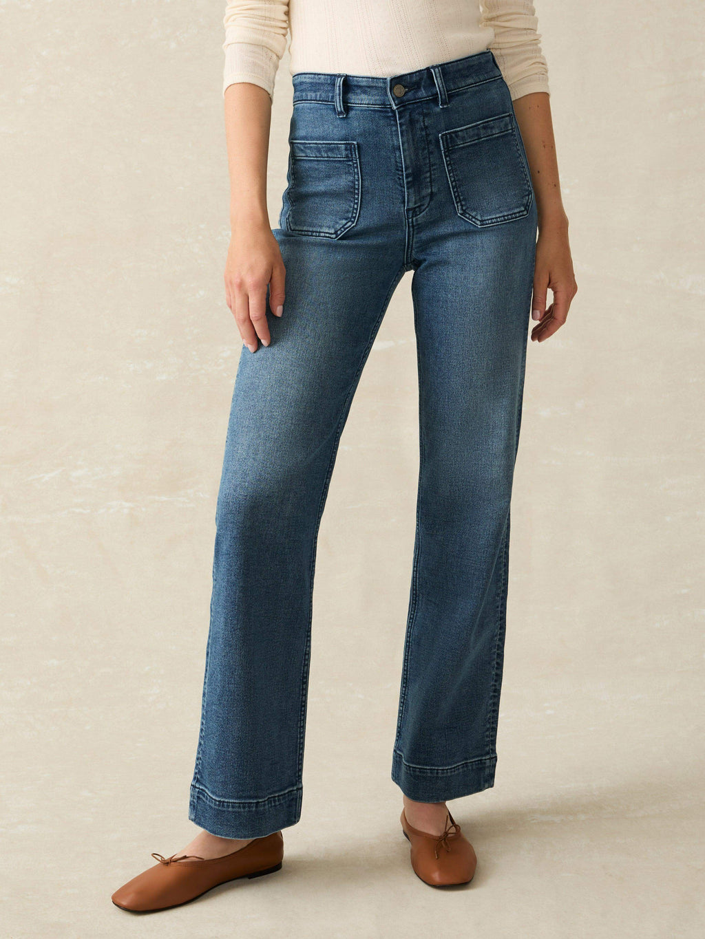 Stretch Terry Patch Pocket Pant - Riverton Wash | Faherty Brand