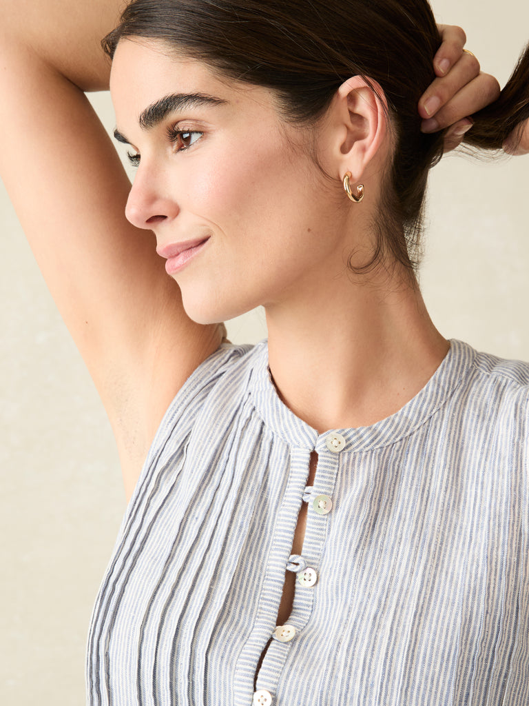 Isha Dress - Blue Mini Stripe | Faherty Brand