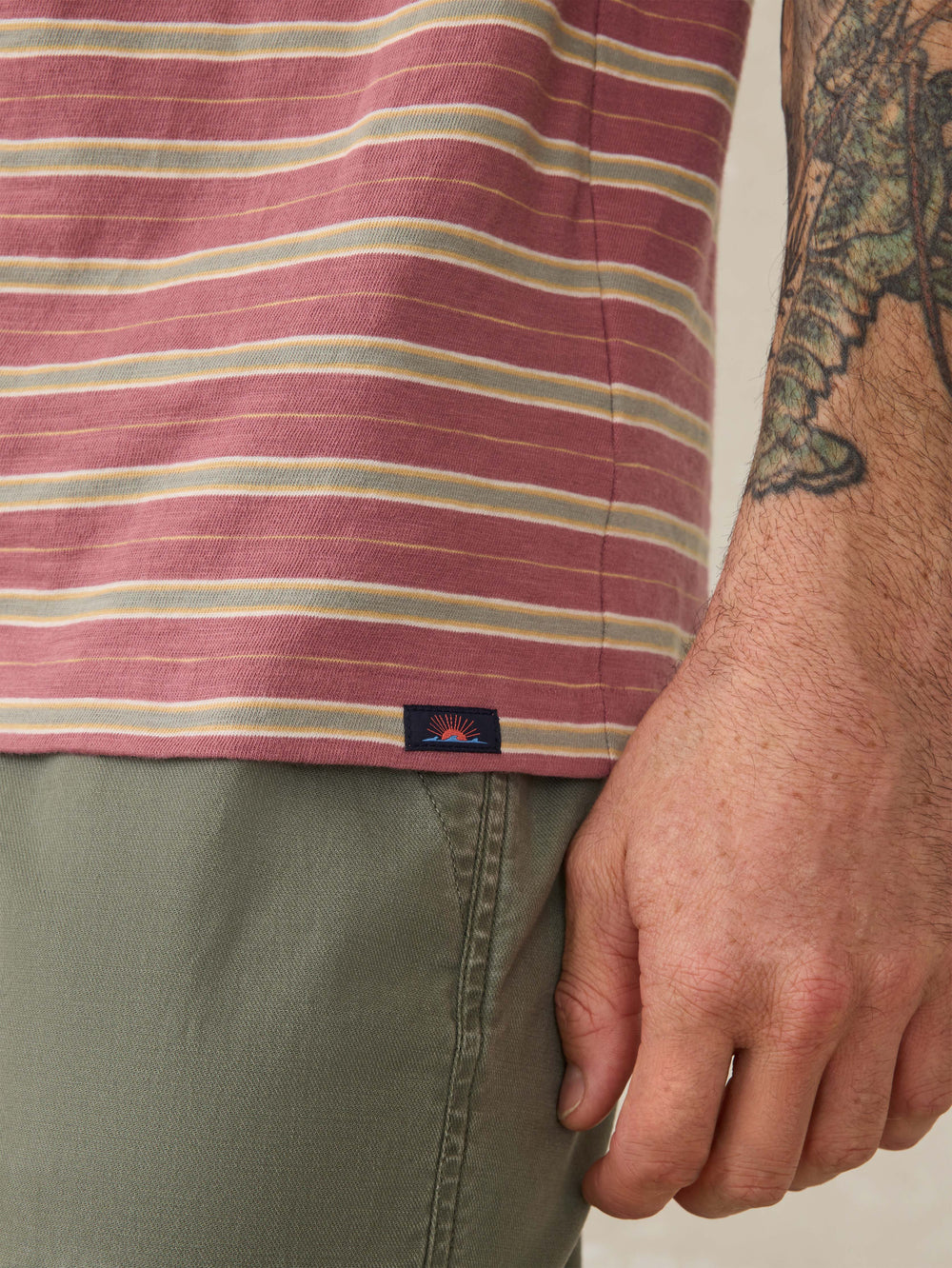 Sunwashed Tee - Red Reef Stripe
