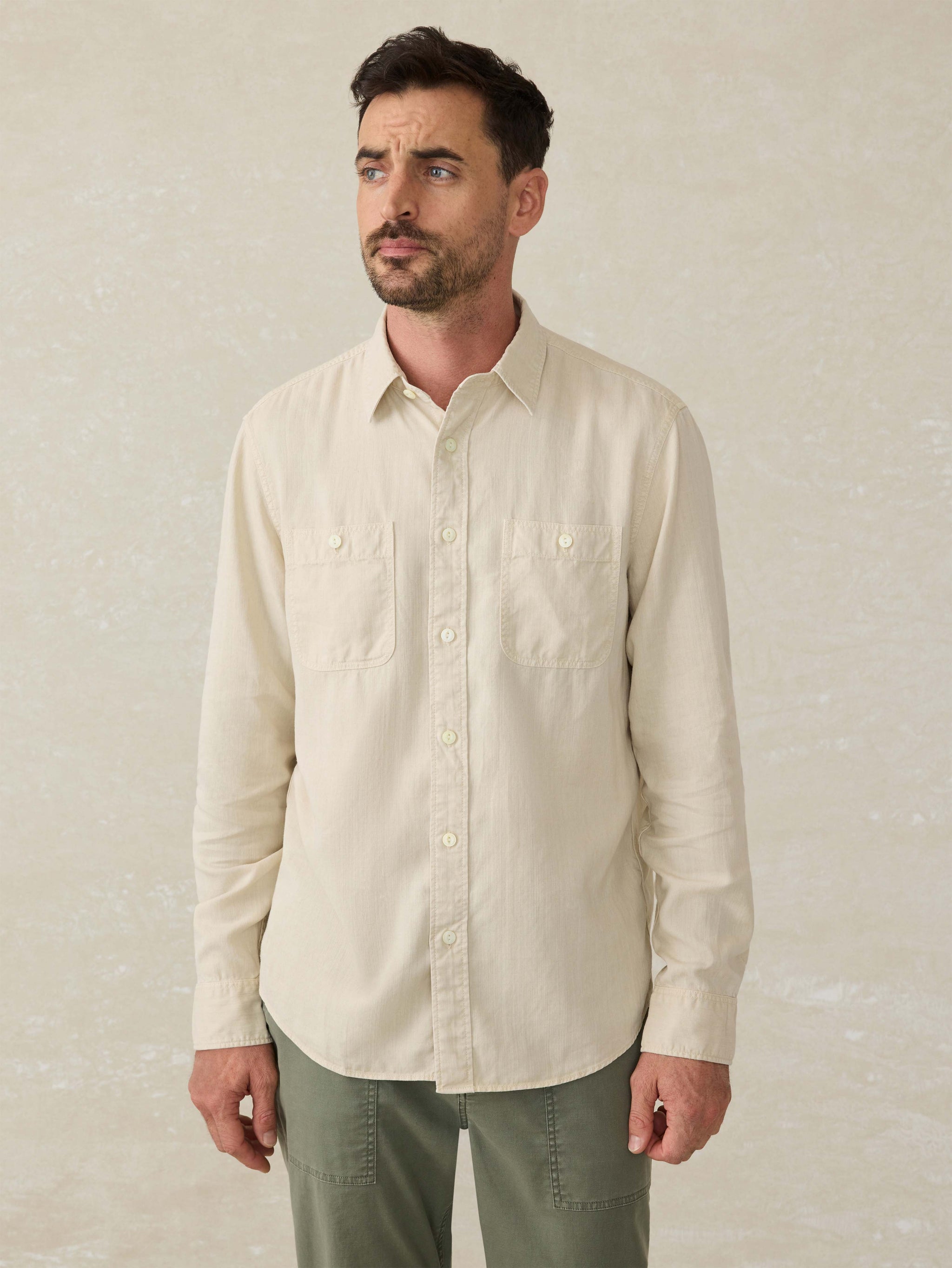 Tried & True Chambray Workshirt - Coastal Cream