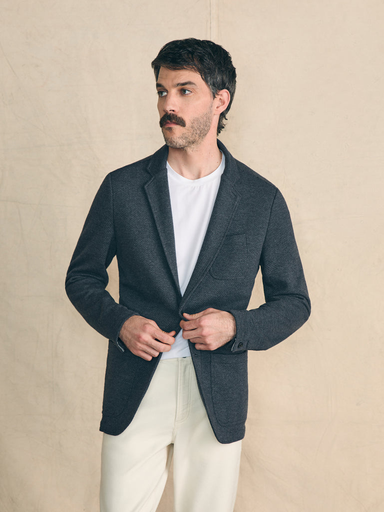 Inlet Knit Blazer - Black Sky Melange | Faherty Brand