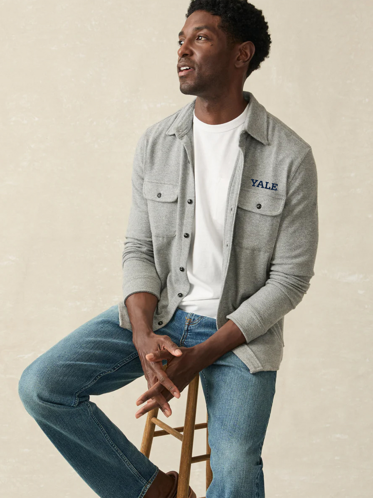 Yale Legend™ Sweater Shirt - Fossil Grey Twill | Faherty Brand