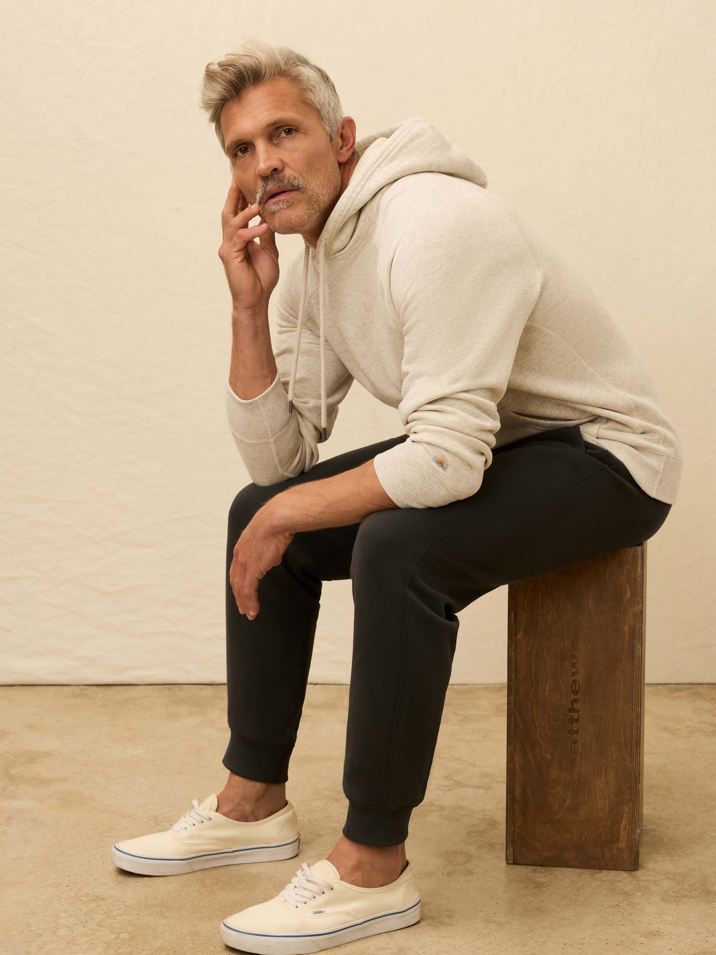 High Standard Fleece Hoodie - Antique Ivory Heather | Faherty Brand