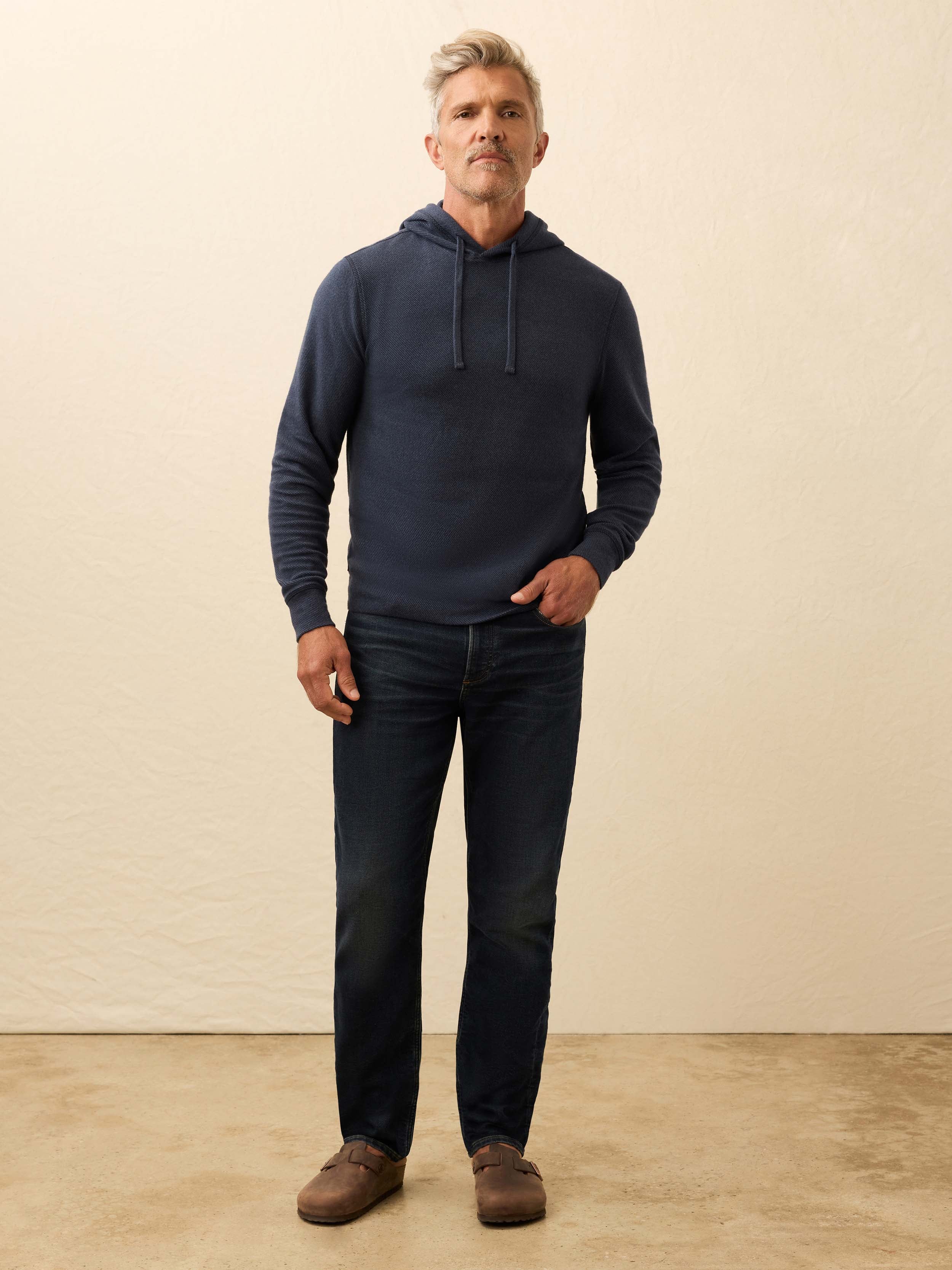 Legend™ Sweater Hoodie - Brighton Navy Twill | Faherty Brand