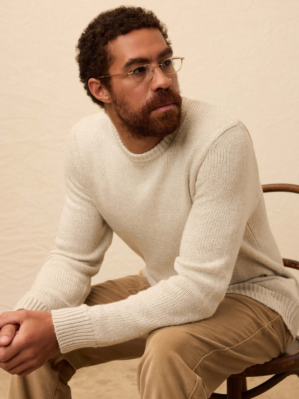 Heirloom Cotton Crewneck Sweater - Heather Grey