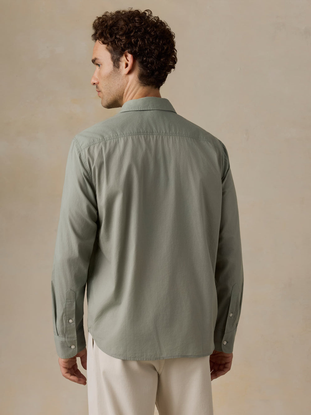 Long-Sleeve Weightless Cotton Shirt - Coastal Sage