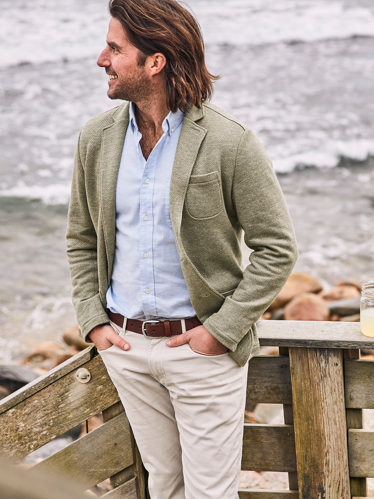 Inlet Knit Blazer - Olive Brush Melange | Faherty Brand
