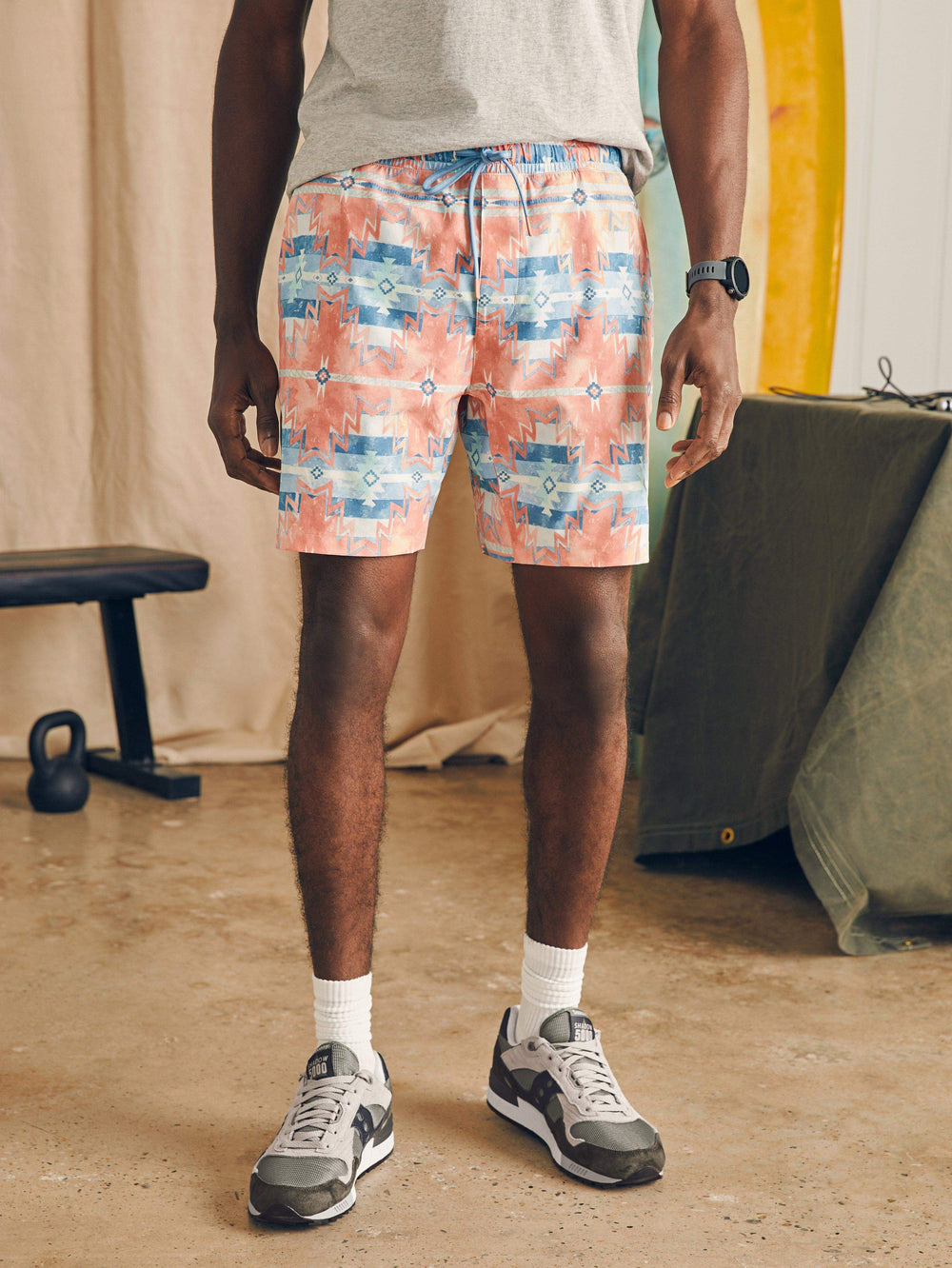 Doug Good Feather Shorelite Active Swim Short (7" Inseam) - Water Colo