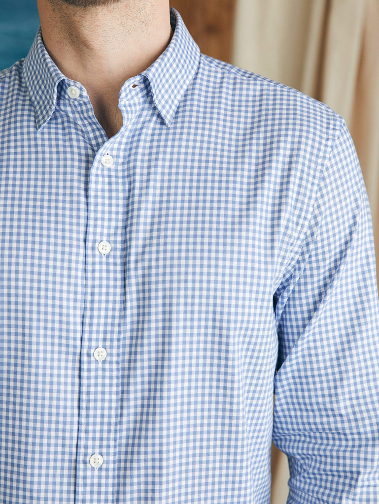 Movement™ Shirt - Light Blue Gingham | Faherty Brand