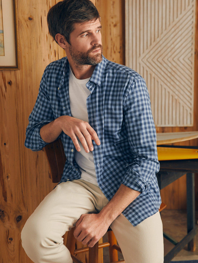 Movement™ Shirt (Tall) - Navy Skies Check | Faherty Brand