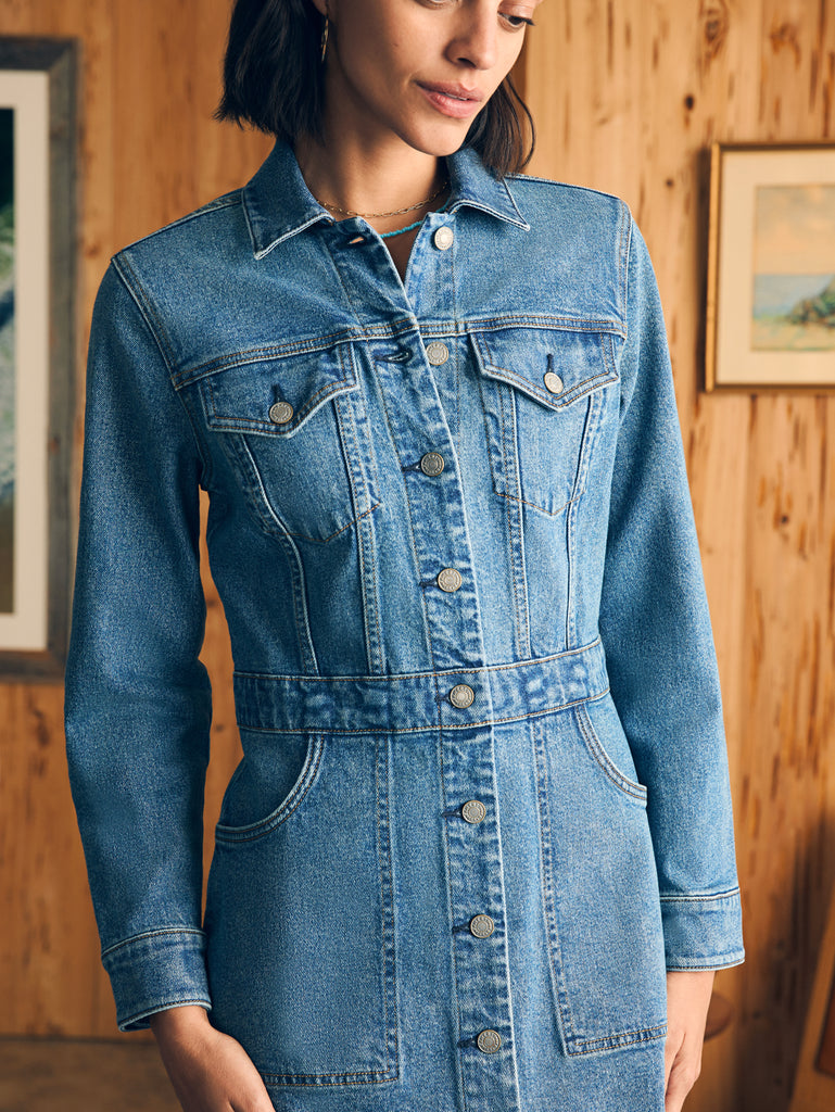 Michelle Denim Dress - Sea Bright Wash | Faherty Brand