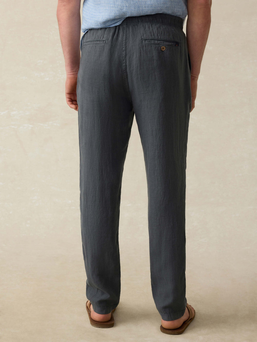 Linen Drawstring Pant - Washed Black