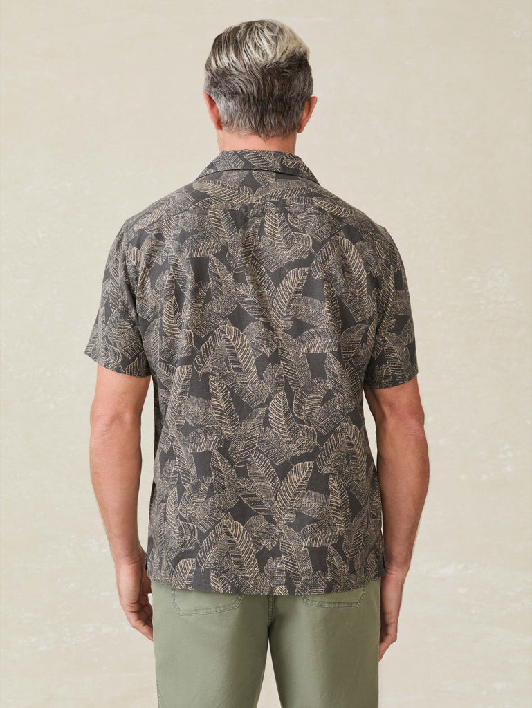 Short-Sleeve Breeze Camp Shirt - Graphite Rainforest | Faherty Brand