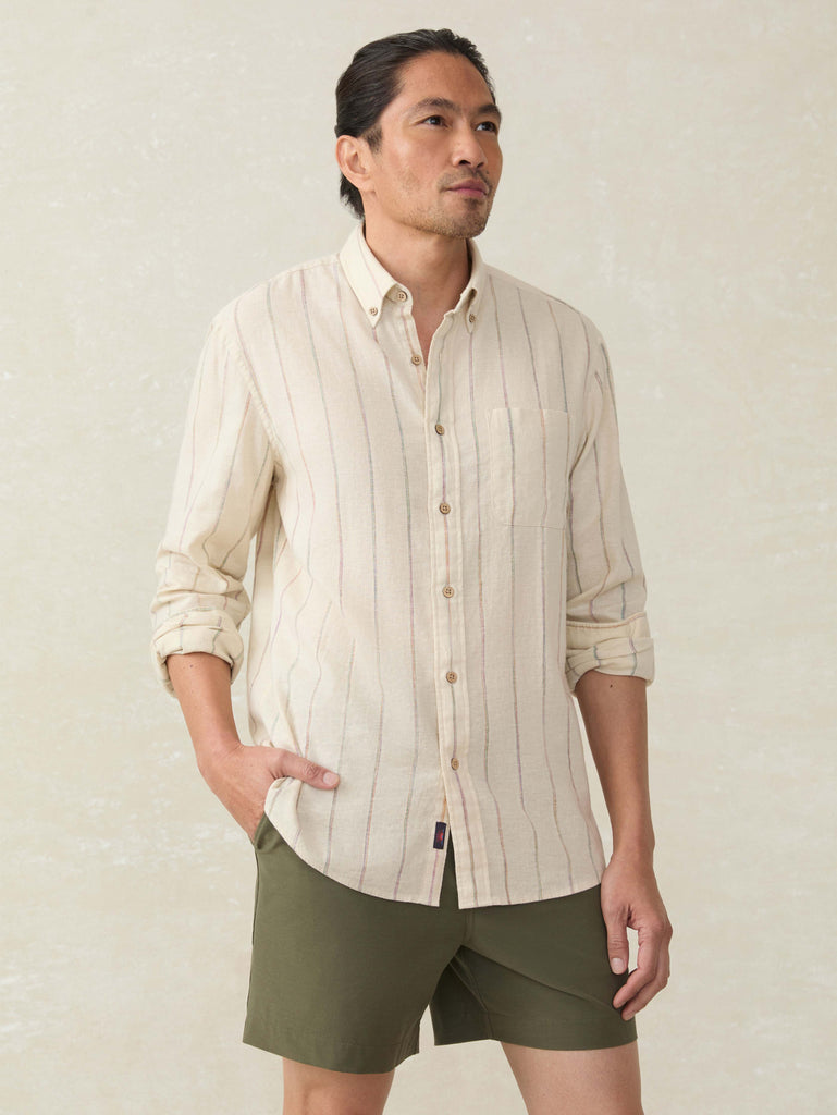 Long-Sleeve Breeze Shirt - Cloud Beach Stripe | Faherty Brand
