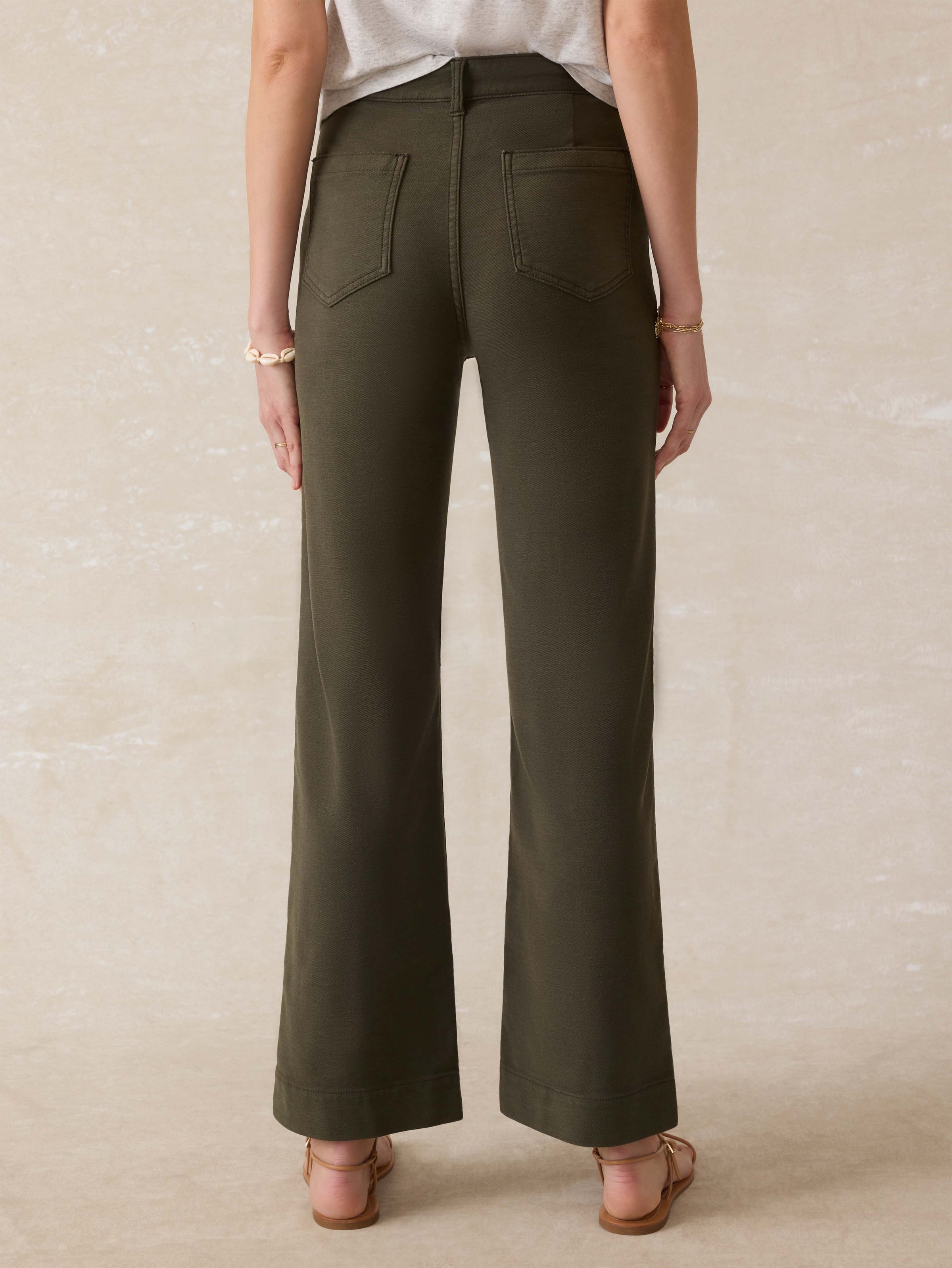 Stretch Terry Patch Pocket Pant - Forest Olive