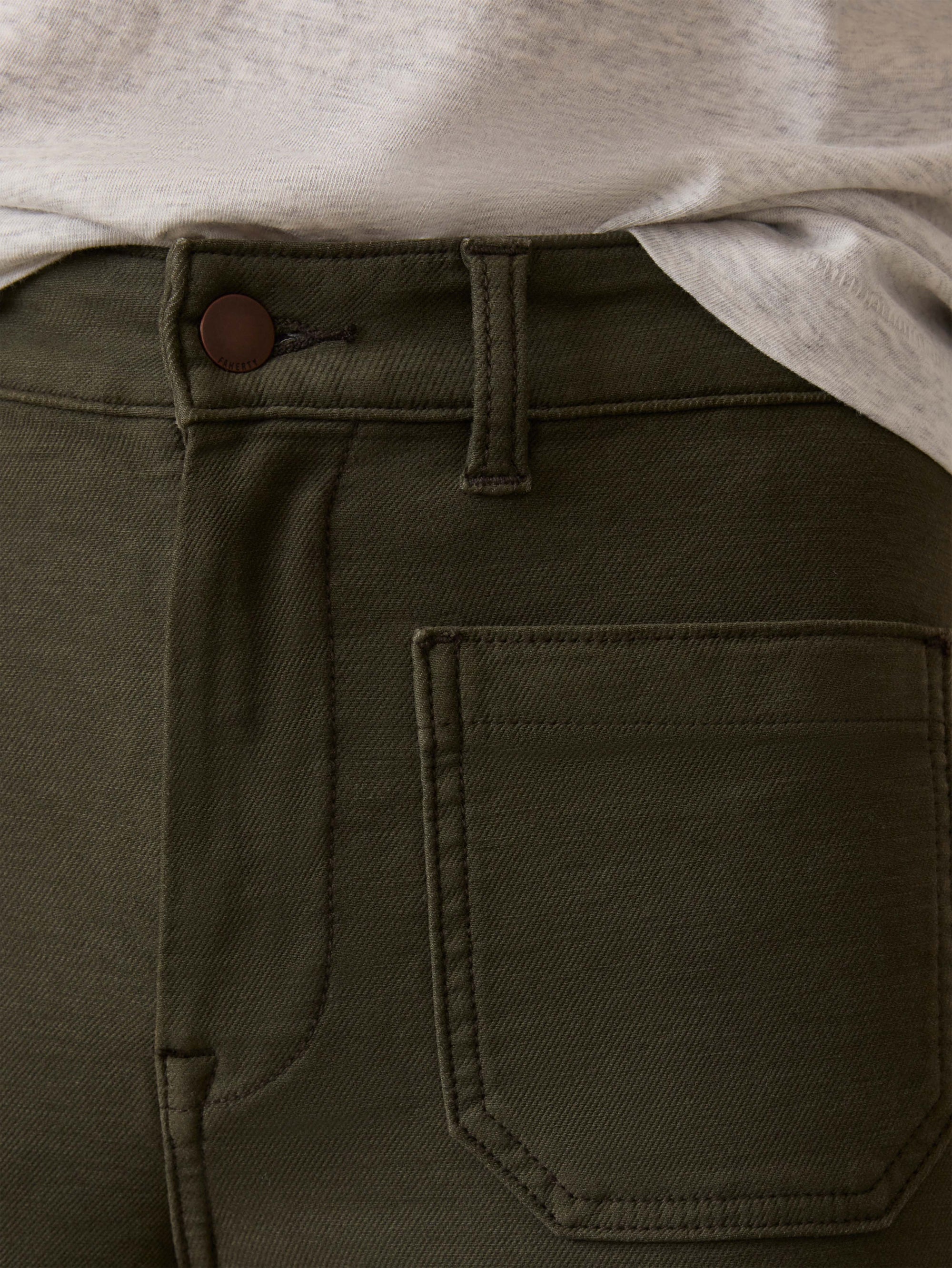 Stretch Terry Patch Pocket Pant - Forest Olive