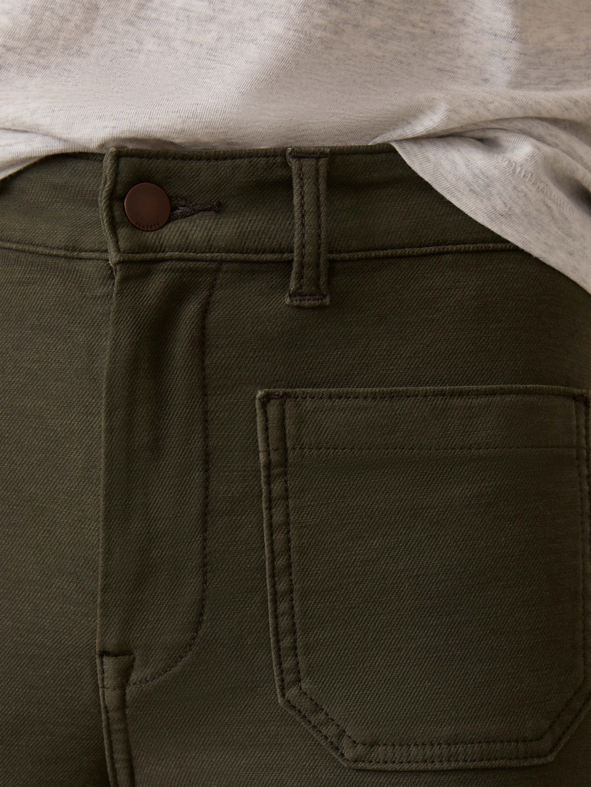 Stretch Terry Patch Pocket Pant - Forest Olive