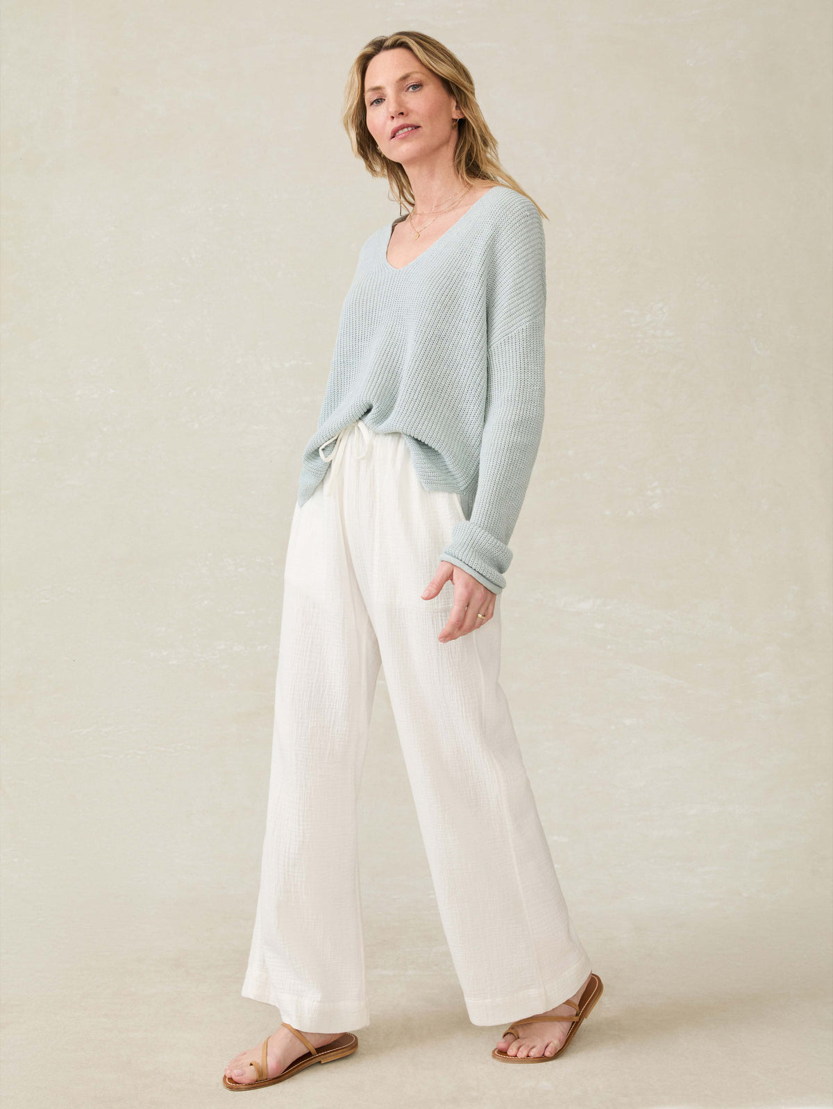 Laidback Gauze Pant - White