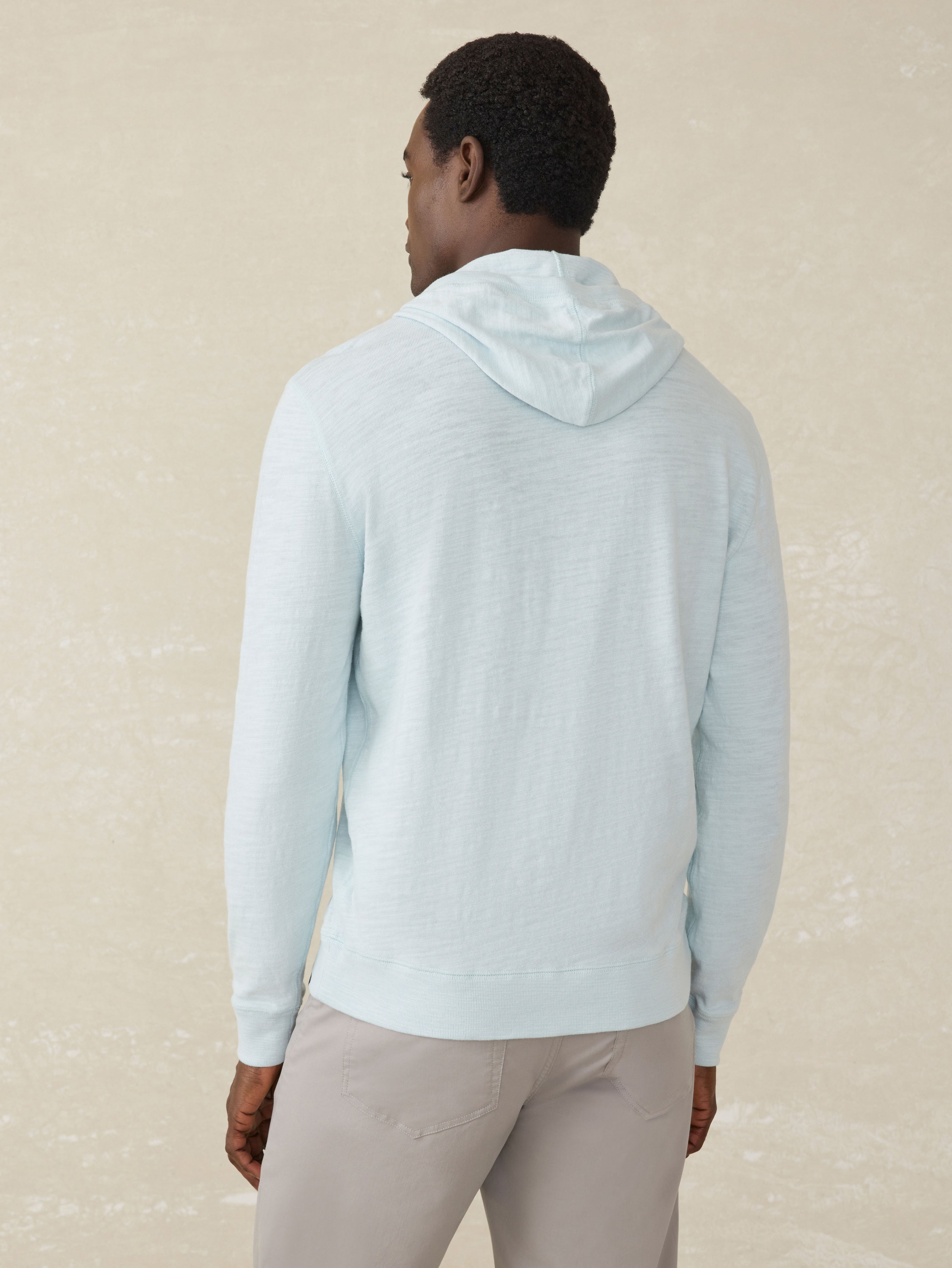 Sunwashed Slub Hoodie - Sky Surf Stripe