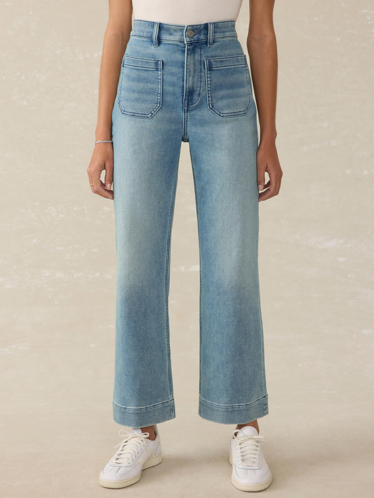 Stretch Terry Patch Pocket Ankle Pant - Eastern Shore Wash | Faherty Brand