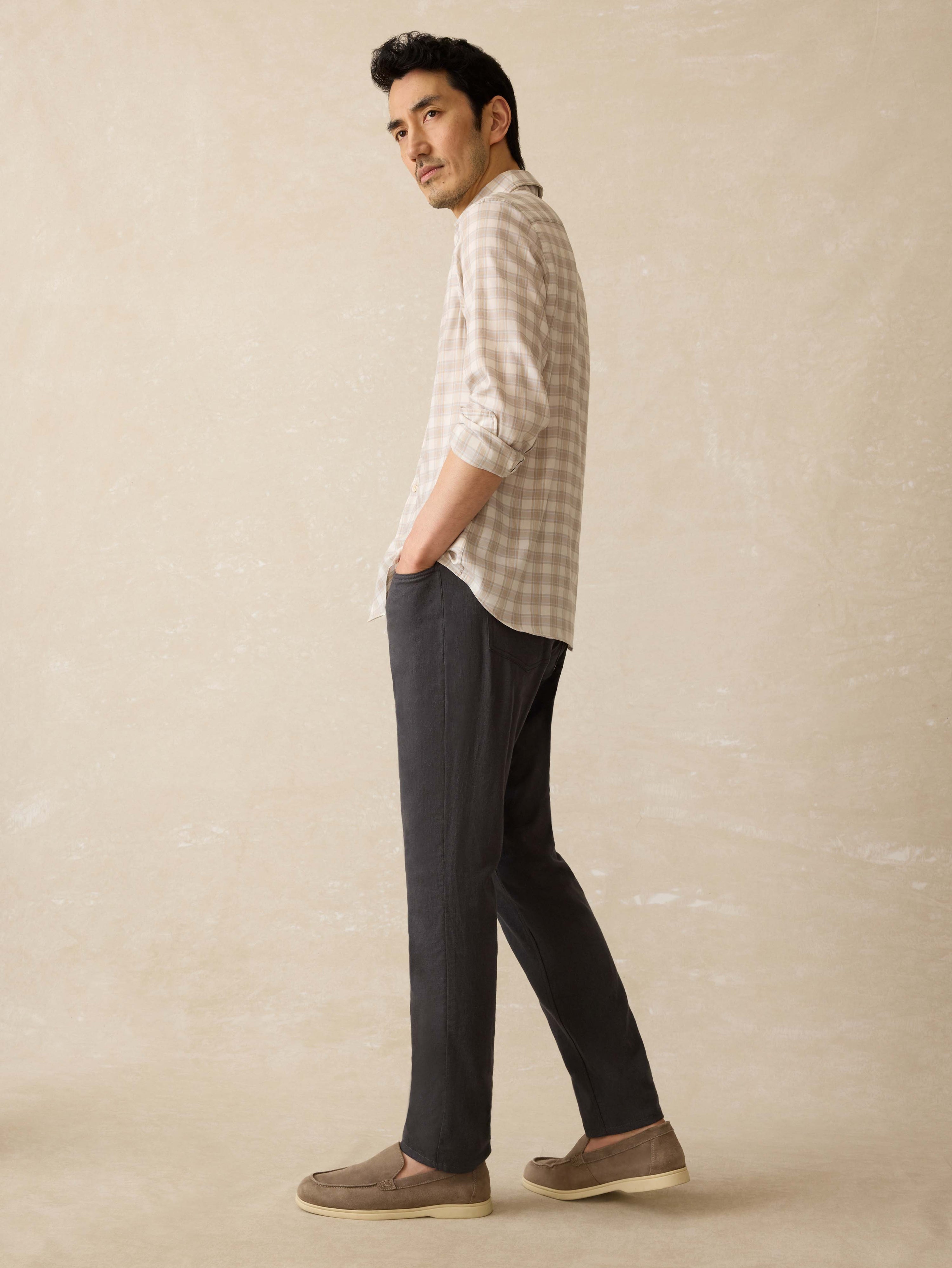 Movement™ Linen 5-Pocket Pant - Washed Black
