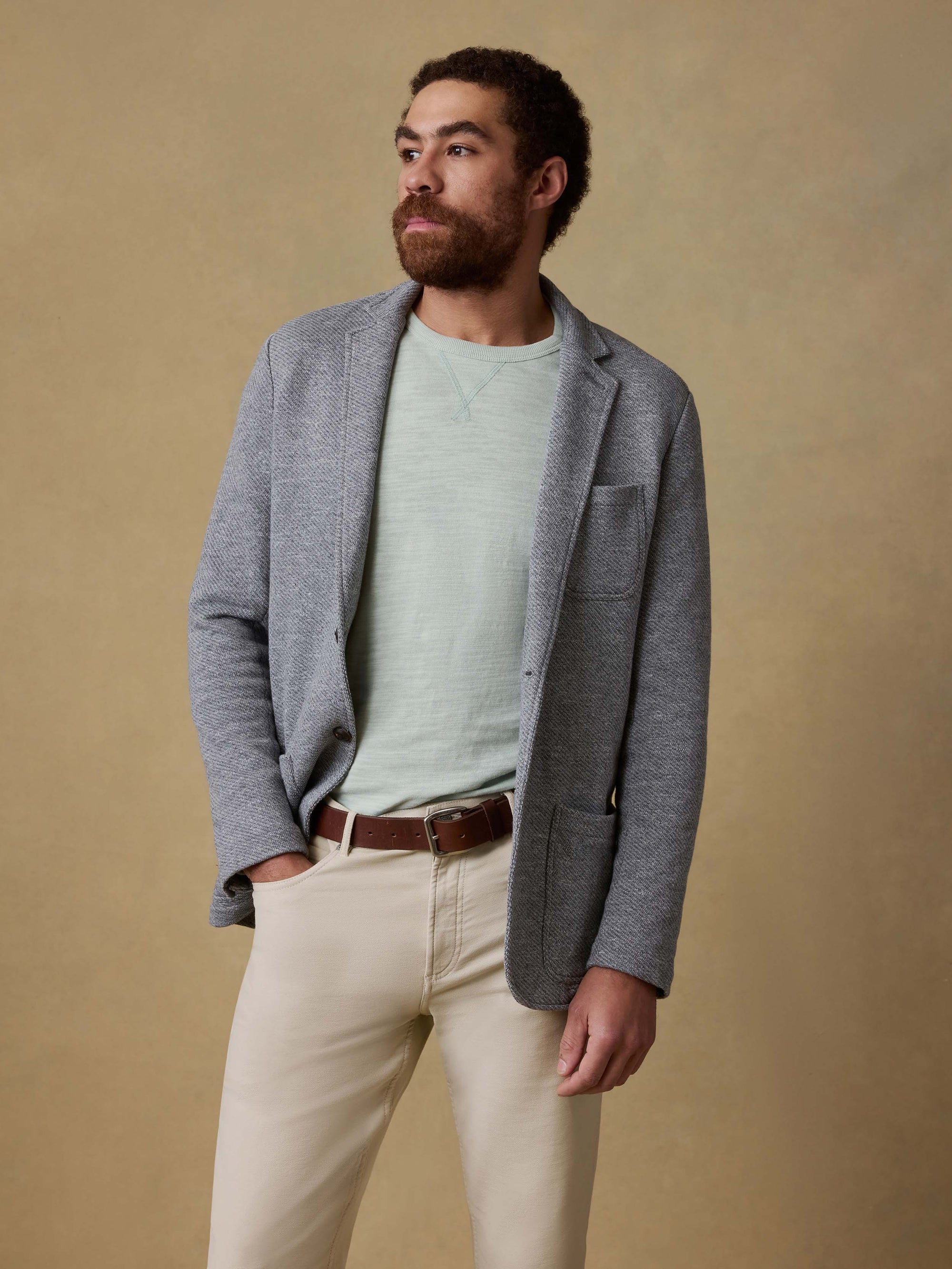Inlet Knit Blazer (Tall) - Medium Grey Melange