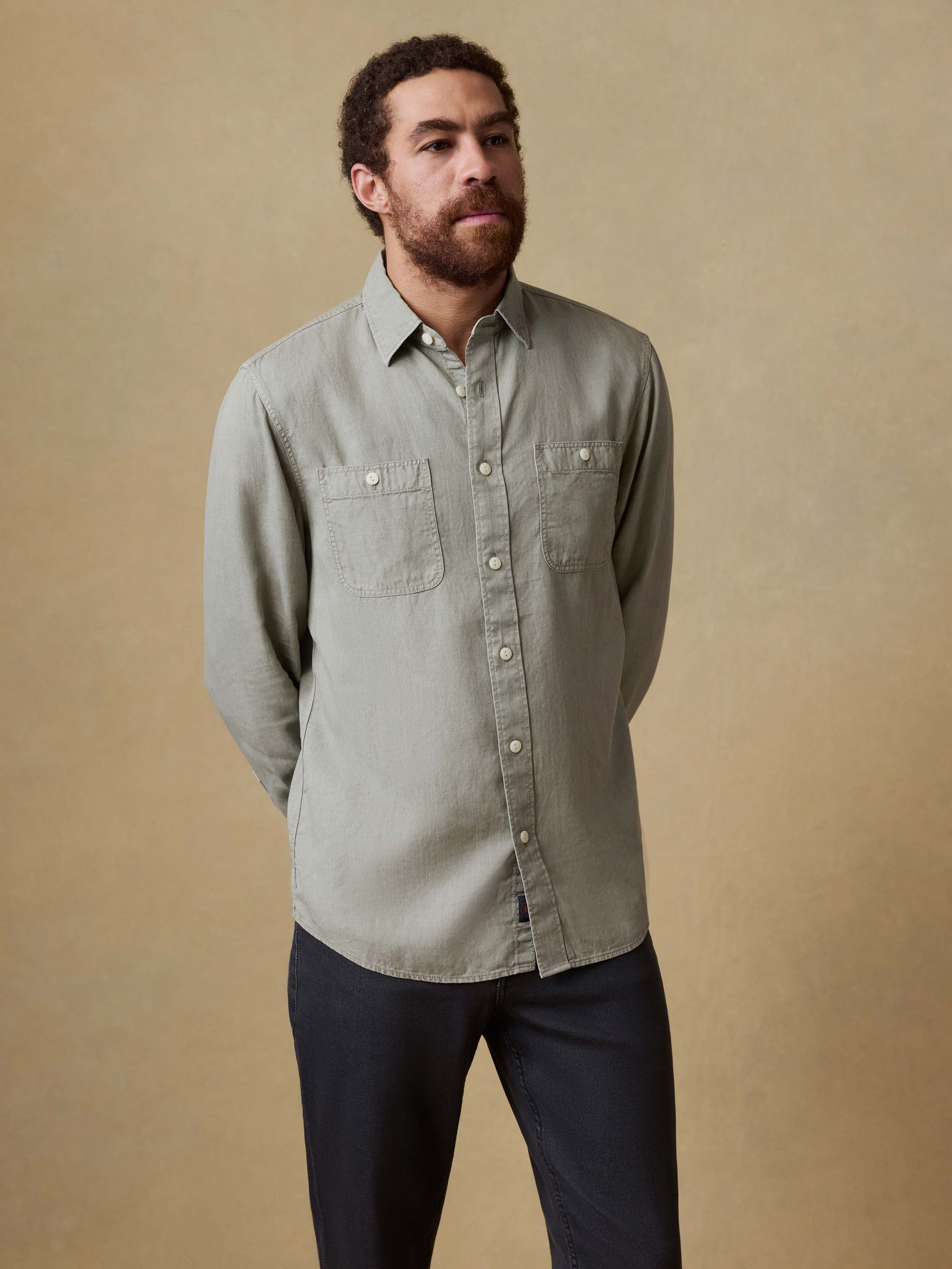 The Tried & True Chambray Workshirt - Coastal Sage
