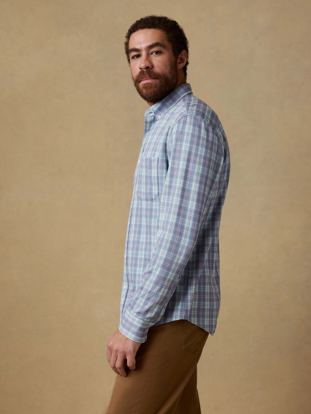 Coastline Knit Shirt - Summer Teal Plaid