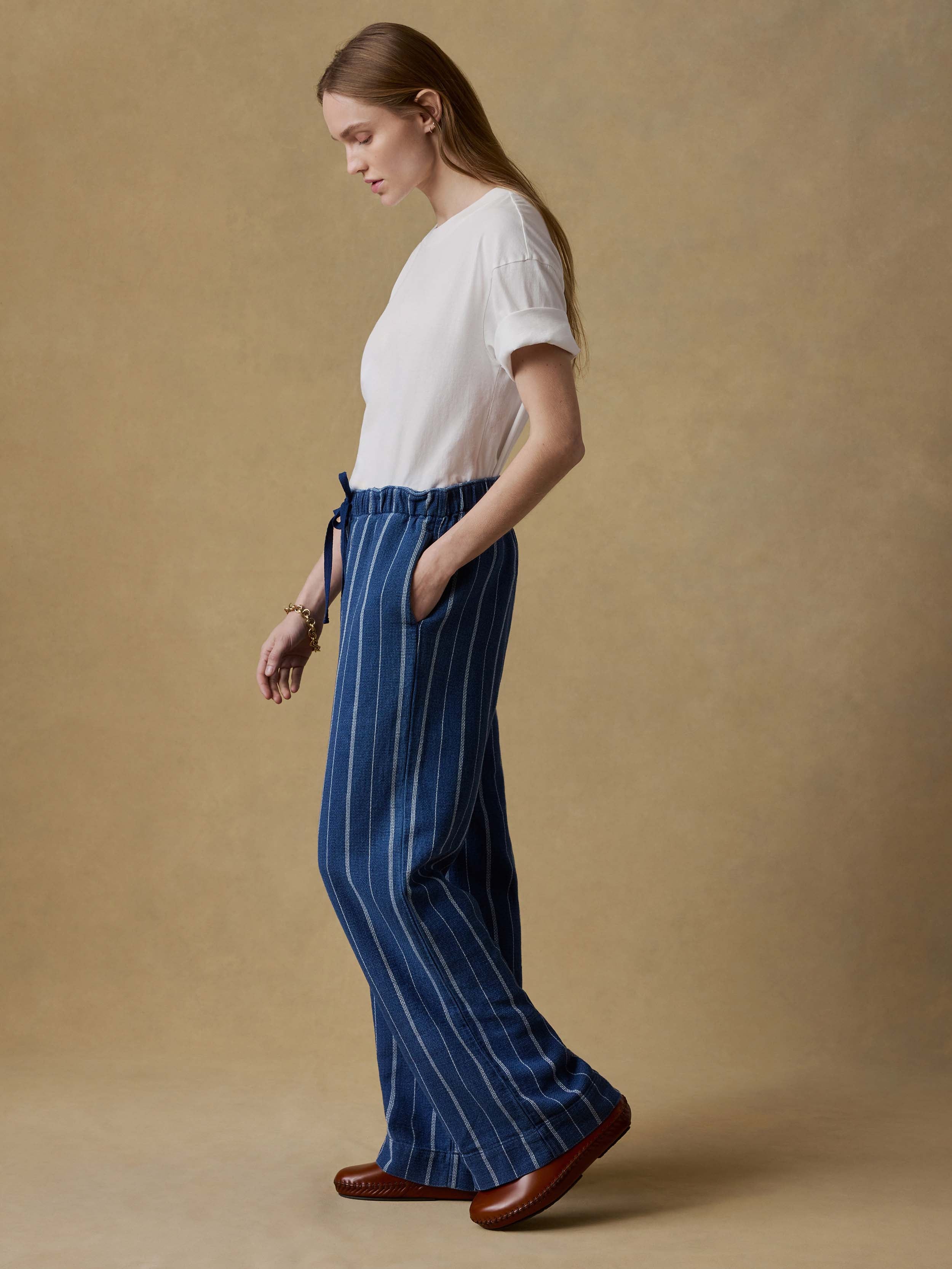 Laidback Island Tide Pant - Indigo Drift Stripe