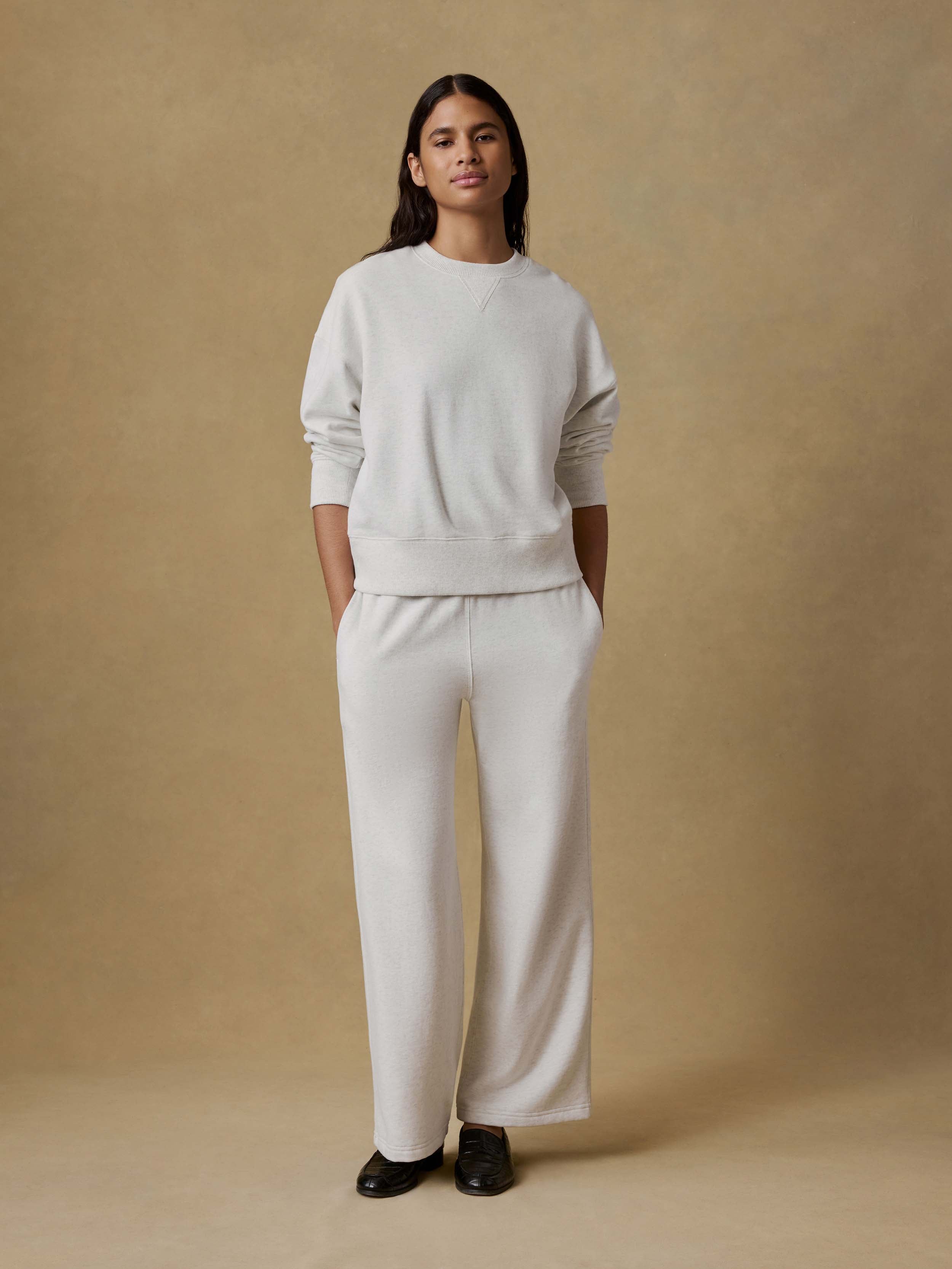 High Standard Fleece Wide Leg Sweatpant - Ice Grey Heather