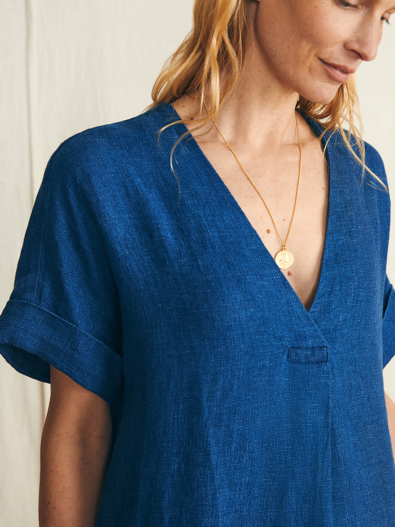 Sanibel Basketweave Dress - Indigo | Faherty Brand
