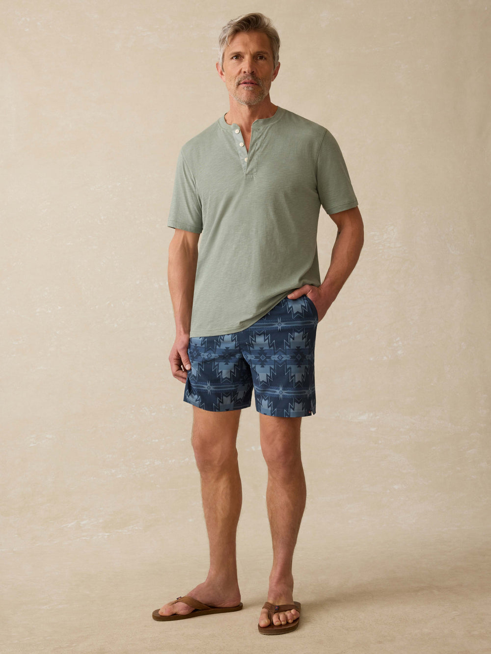 Short-Sleeve Sunwashed Henley - Sage Creek