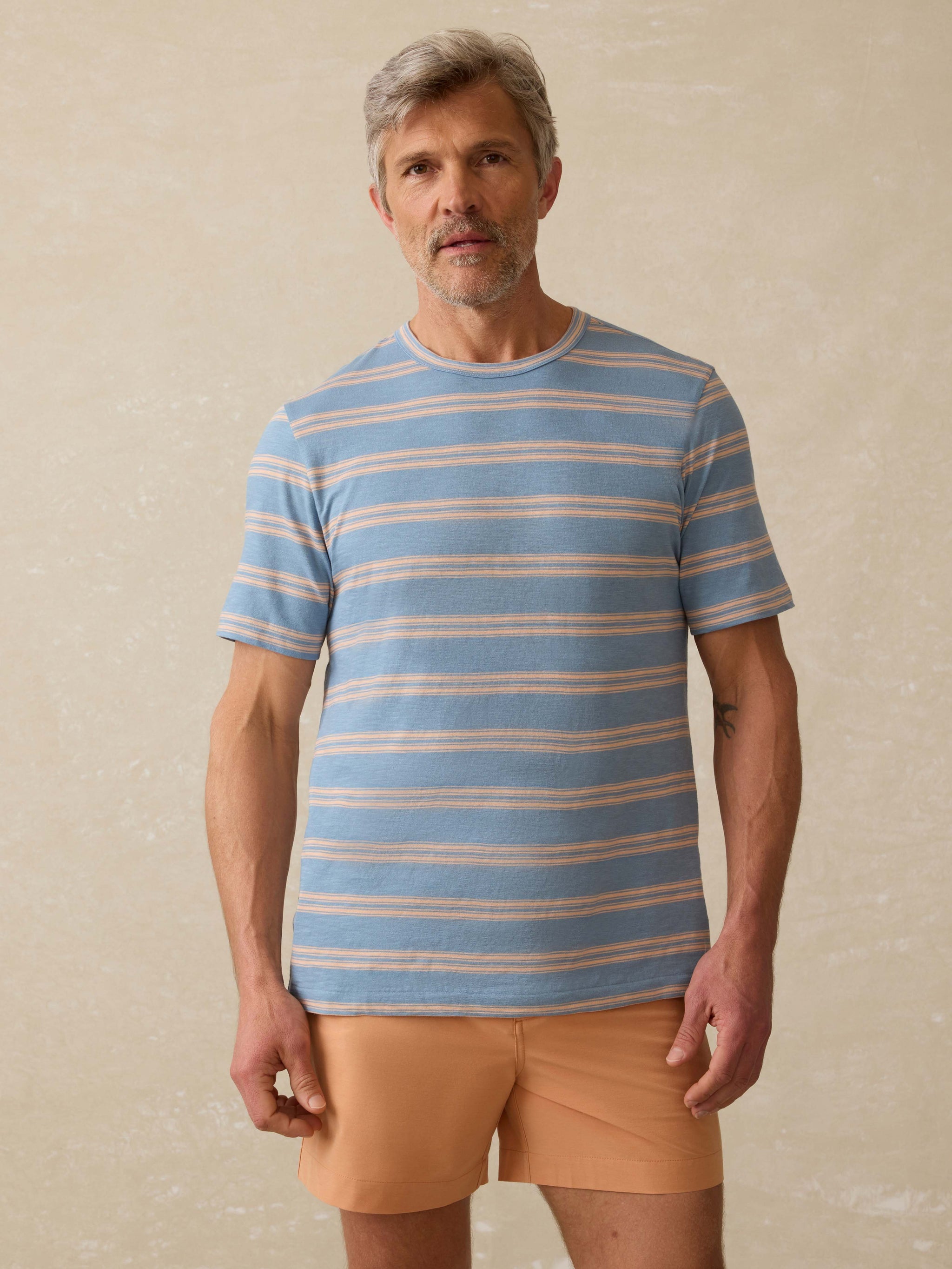 Sunwashed Tee - Coast Coral Stripe